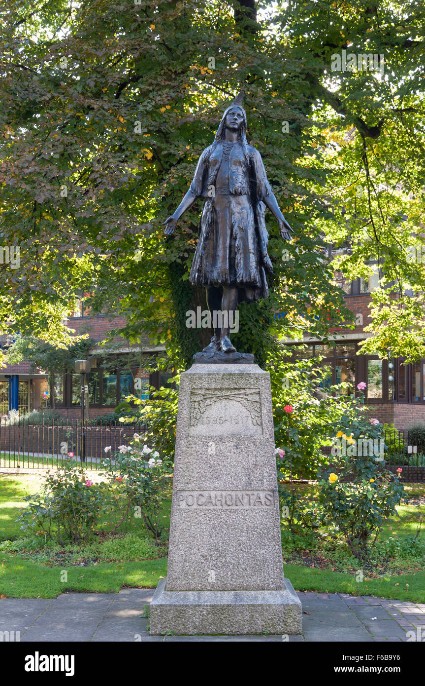 Princess Pocahontas statue, Princess Pocahontas Gardens, Gravesend ...