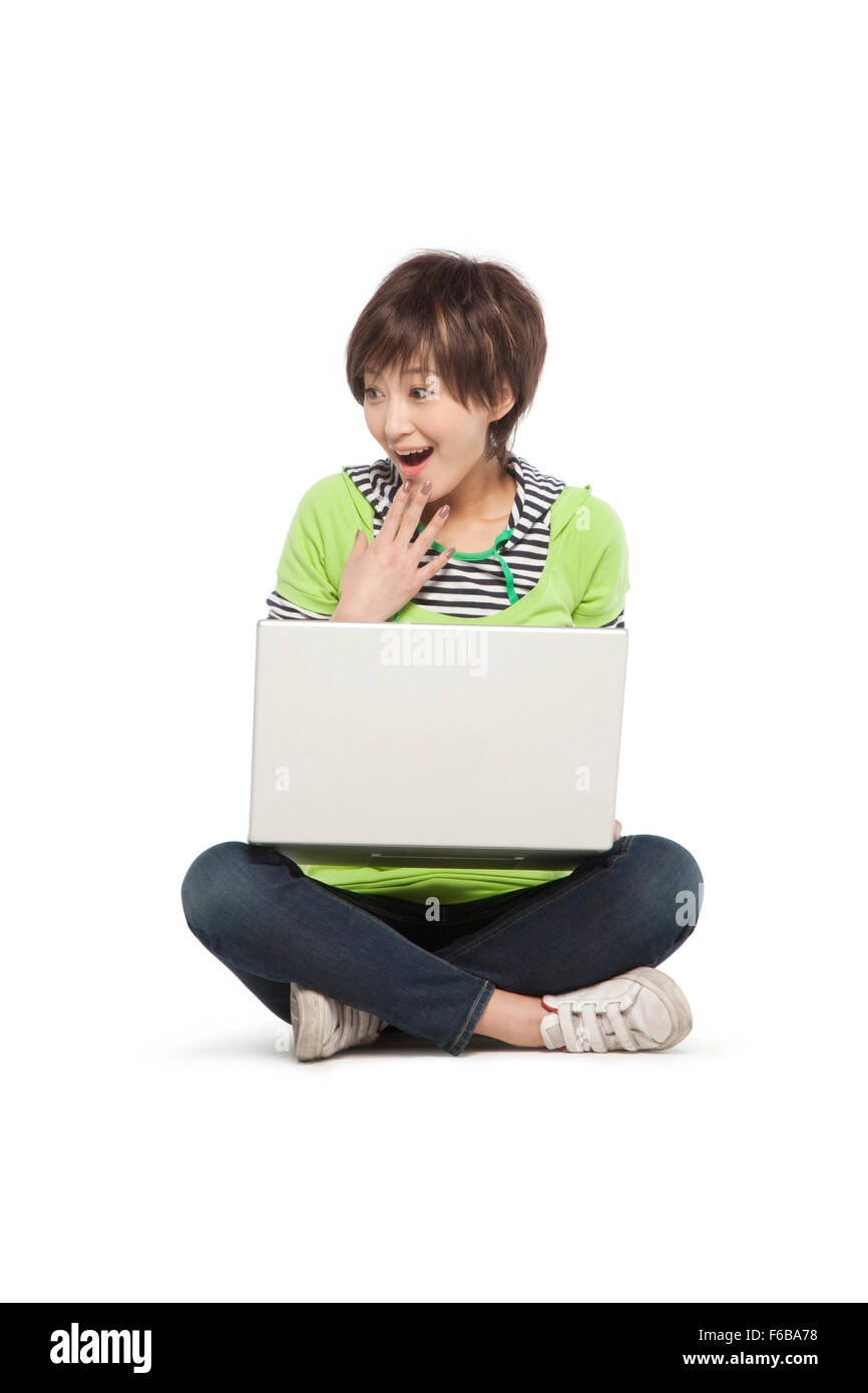 Asian young woman gesturing Cut Out Stock Images & Pictures - Alamy