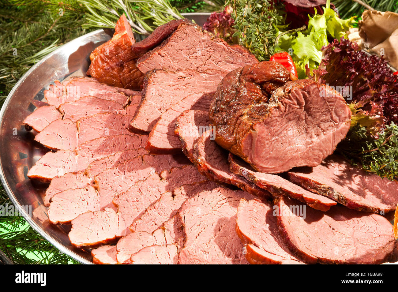Smoked Boars Rump with vegetable Stock Photo - Alamy