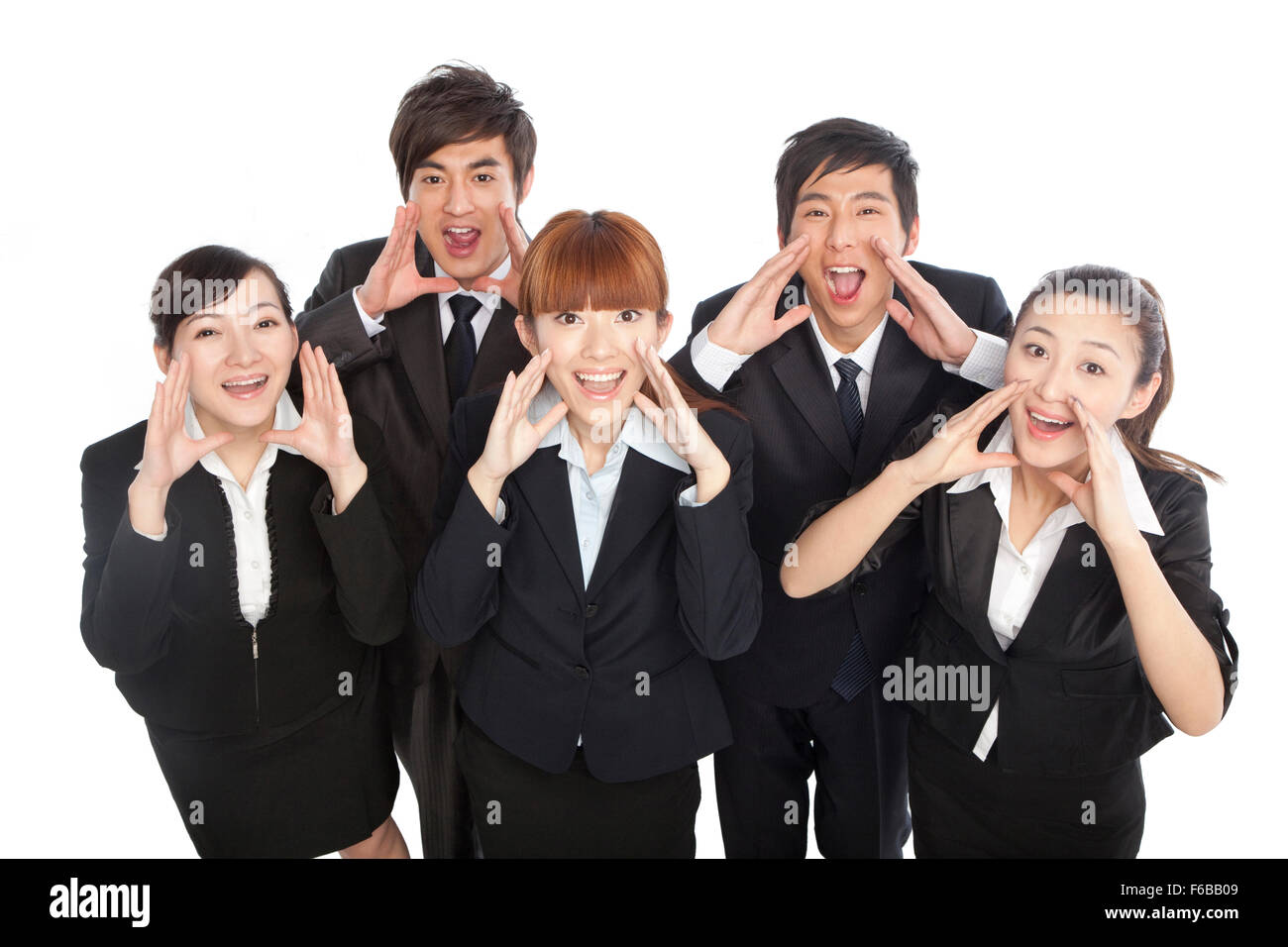 A group of business people shouting Stock Photo - Alamy