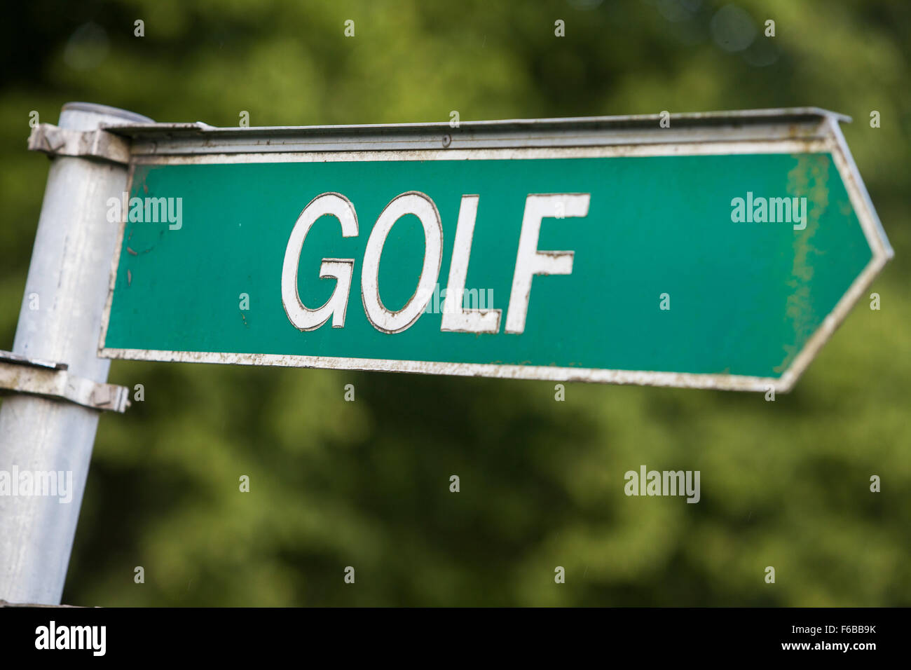 Color image of a golf venue indicator sign Stock Photo - Alamy