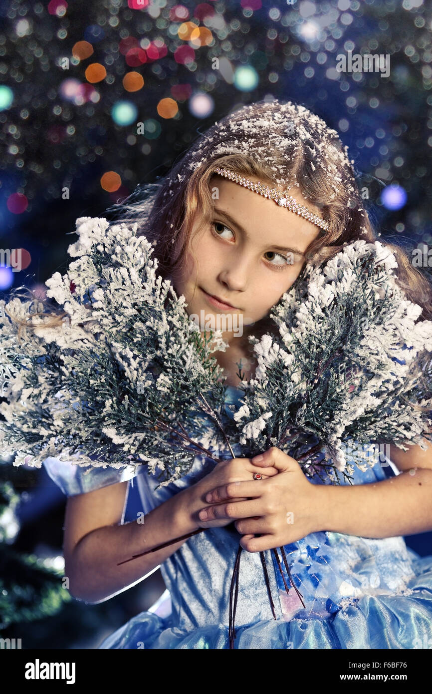 Frozen young princess on a winter day Stock Photo - Alamy