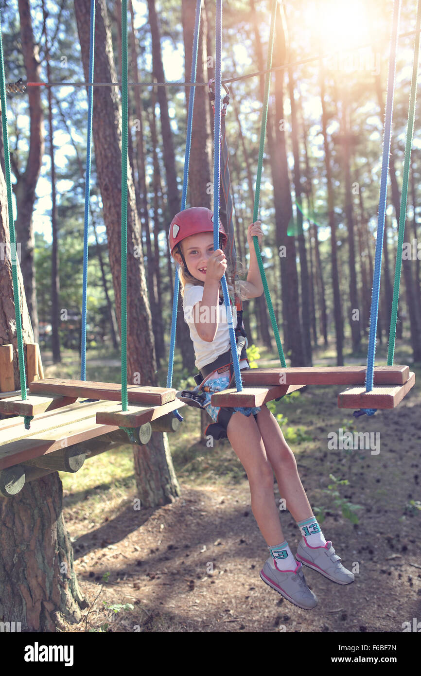Kids climbing adventure park hi-res stock photography and images - Alamy