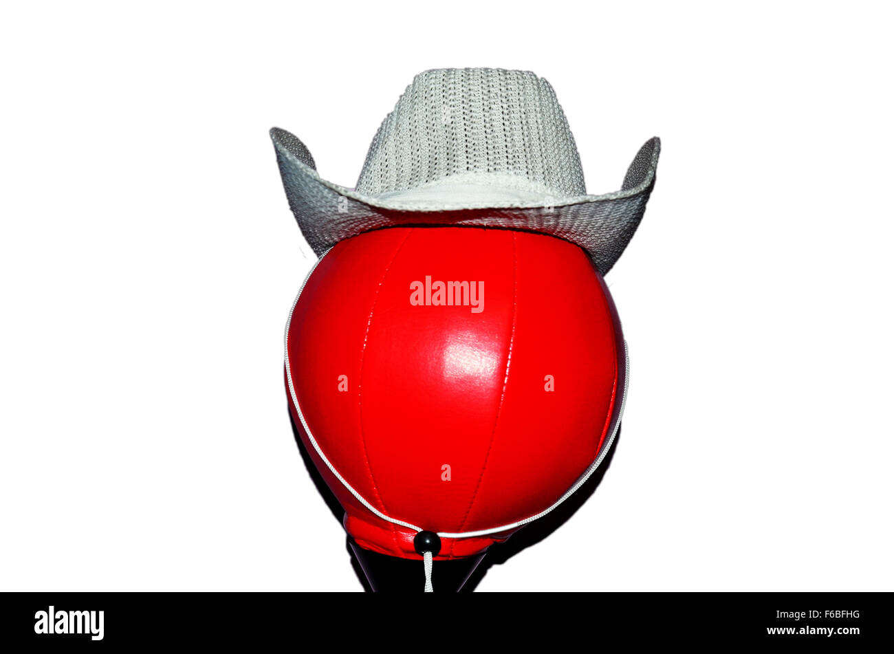 Red ball wear white hat Stock Photo - Alamy