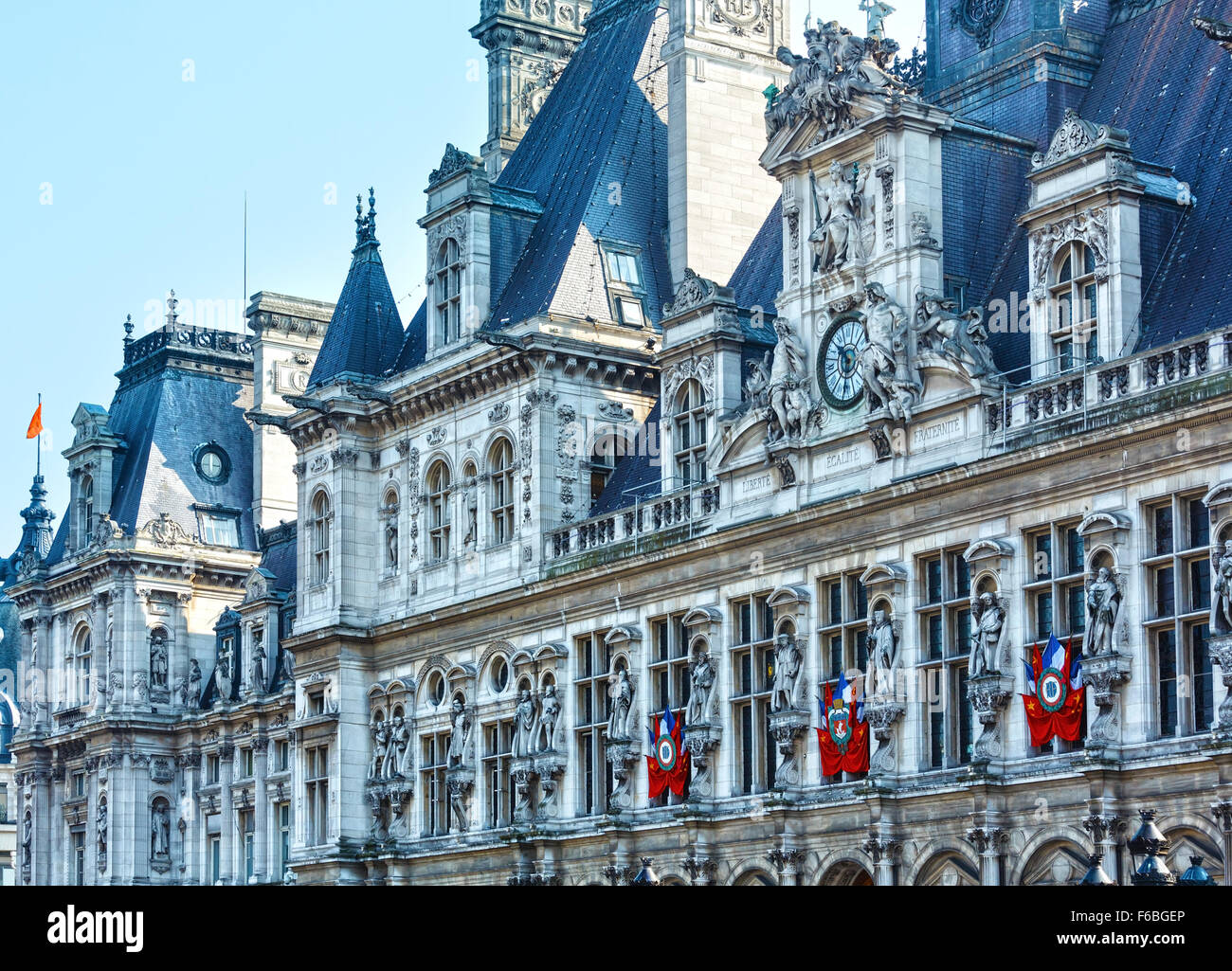 The Hotel de Ville, City Hall in Paris, France. Build in 1533-1835 ...