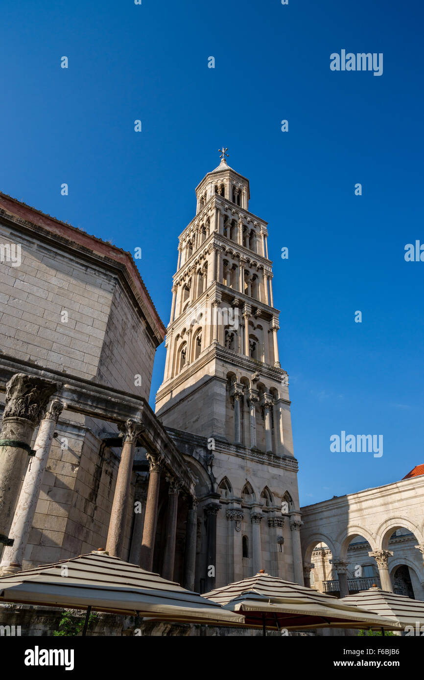 Historical center of Split with view of Bell Tower of Cathedral of ...