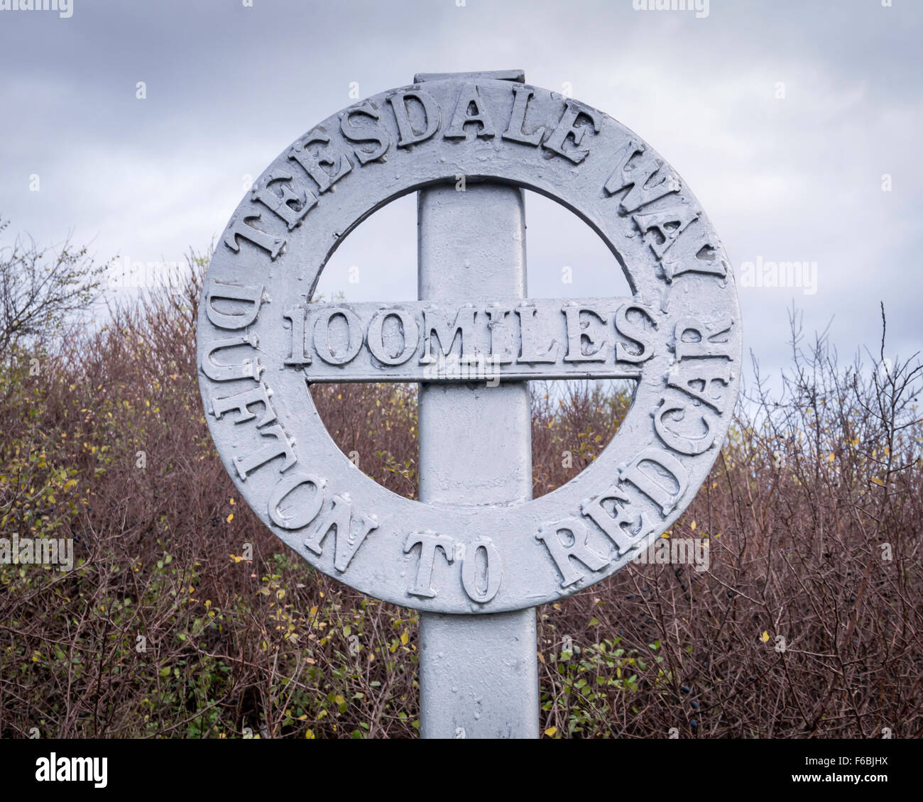 Coatham Marsh Nature reserve detail of a sculpture of a signpost ...