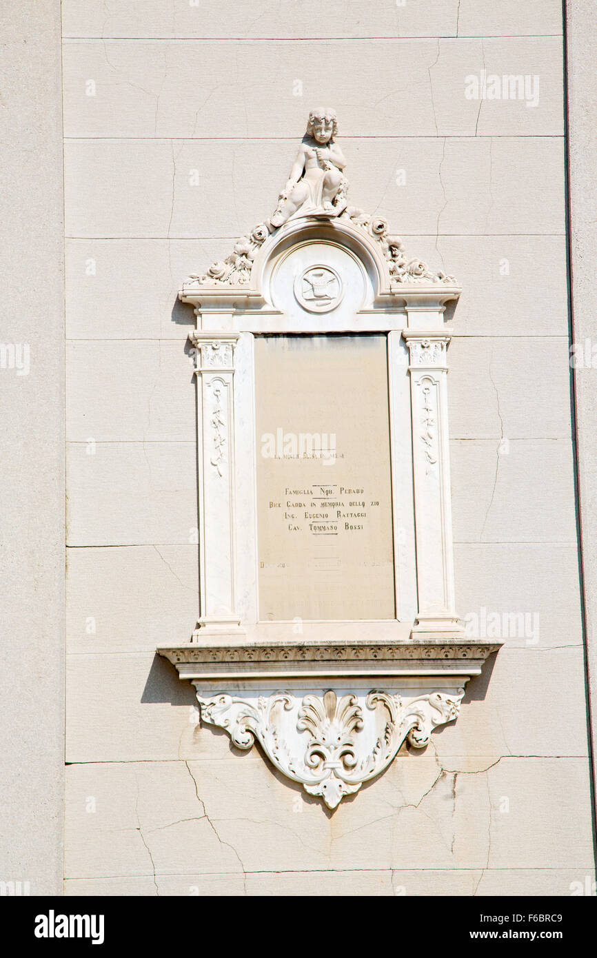 marble in old historical construction italy europe milan and statue ...