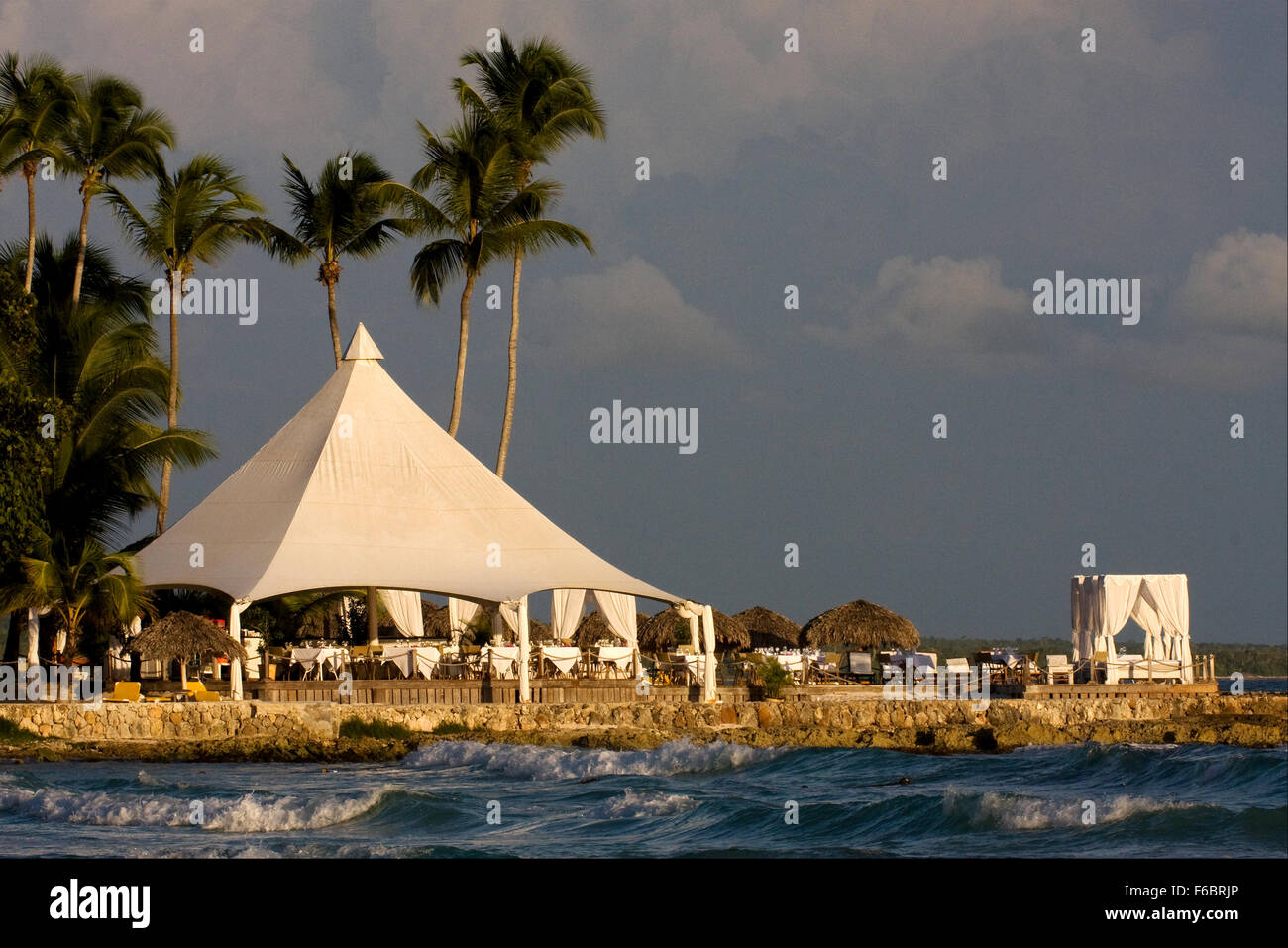 republica dominicana tourist tent coastline peace marble and relax near ...