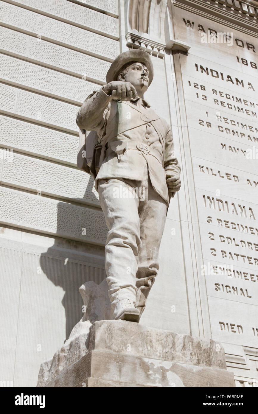 Soldier sculptures on the Soldiers' and Sailor's Monument in downtown ...