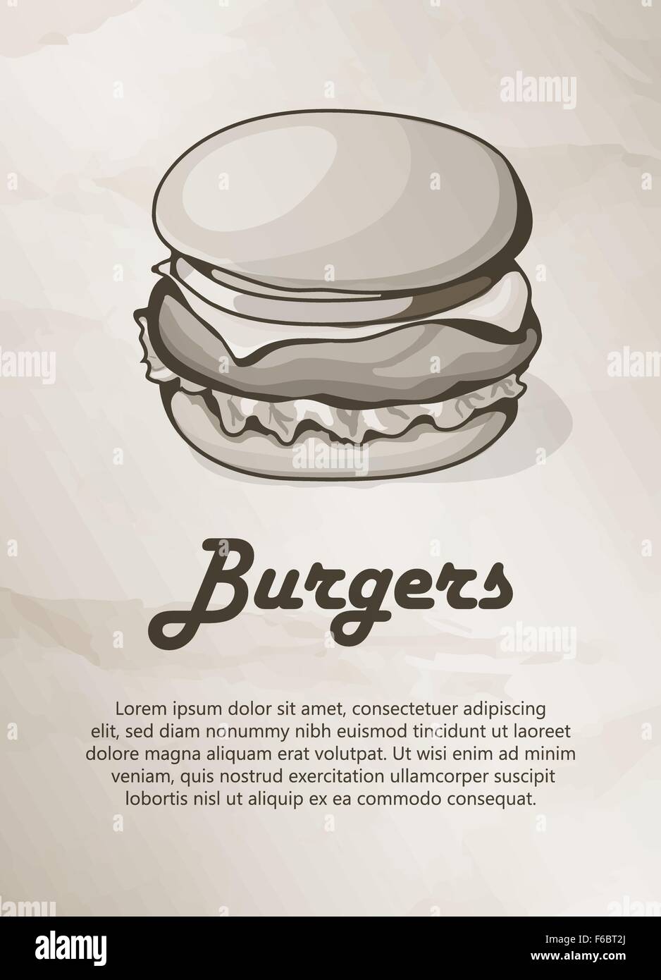 Burger. Vintage Menu, Label, Logo, Frame, Brochures. Design Templates ...