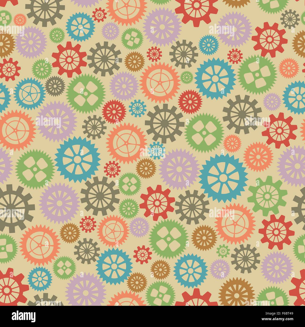 Seamless texture or different gear wheels. Vector illustration Stock ...