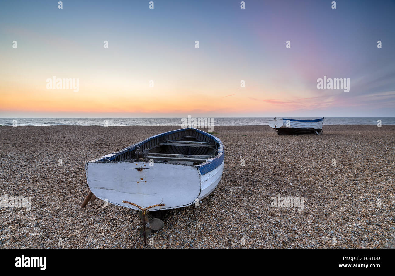 Fishing boats on the beach at Aldeburgh on the Suffolk coast Stock ...