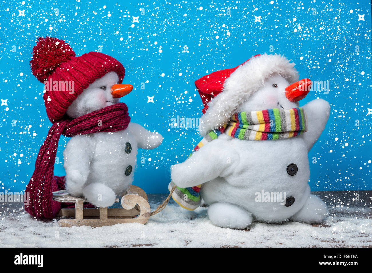 happy snowman friends Stock Photo - Alamy