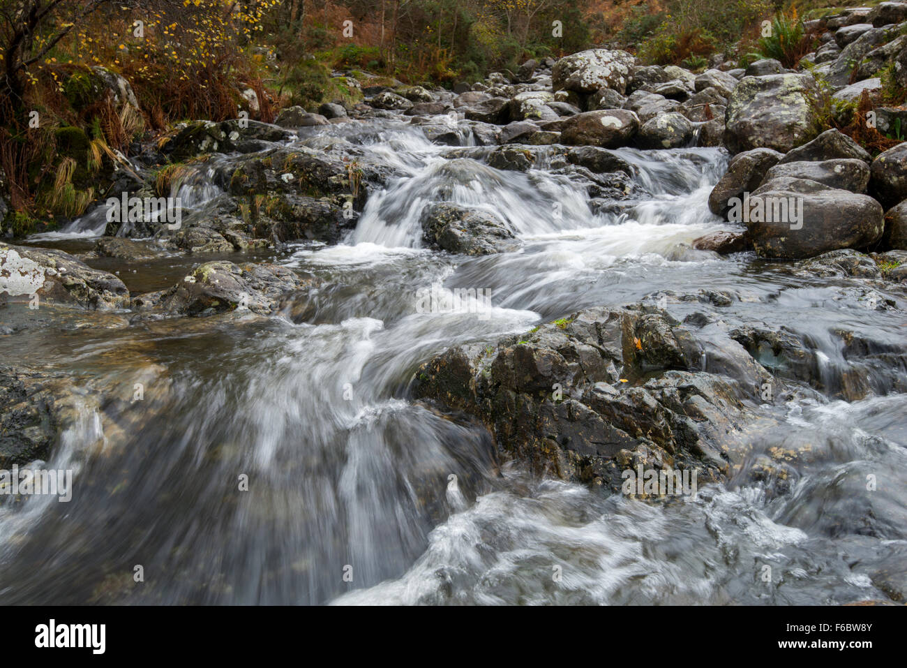 Barrow Beck in full flow at Ashness Bridge in the Lake District ...