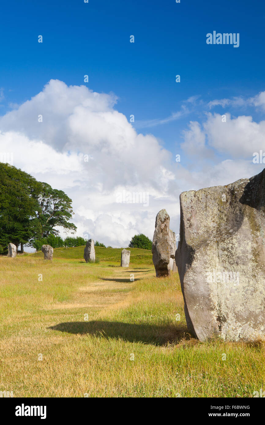 Stone circle in Avebury. It is the largest stone circle in the world ...