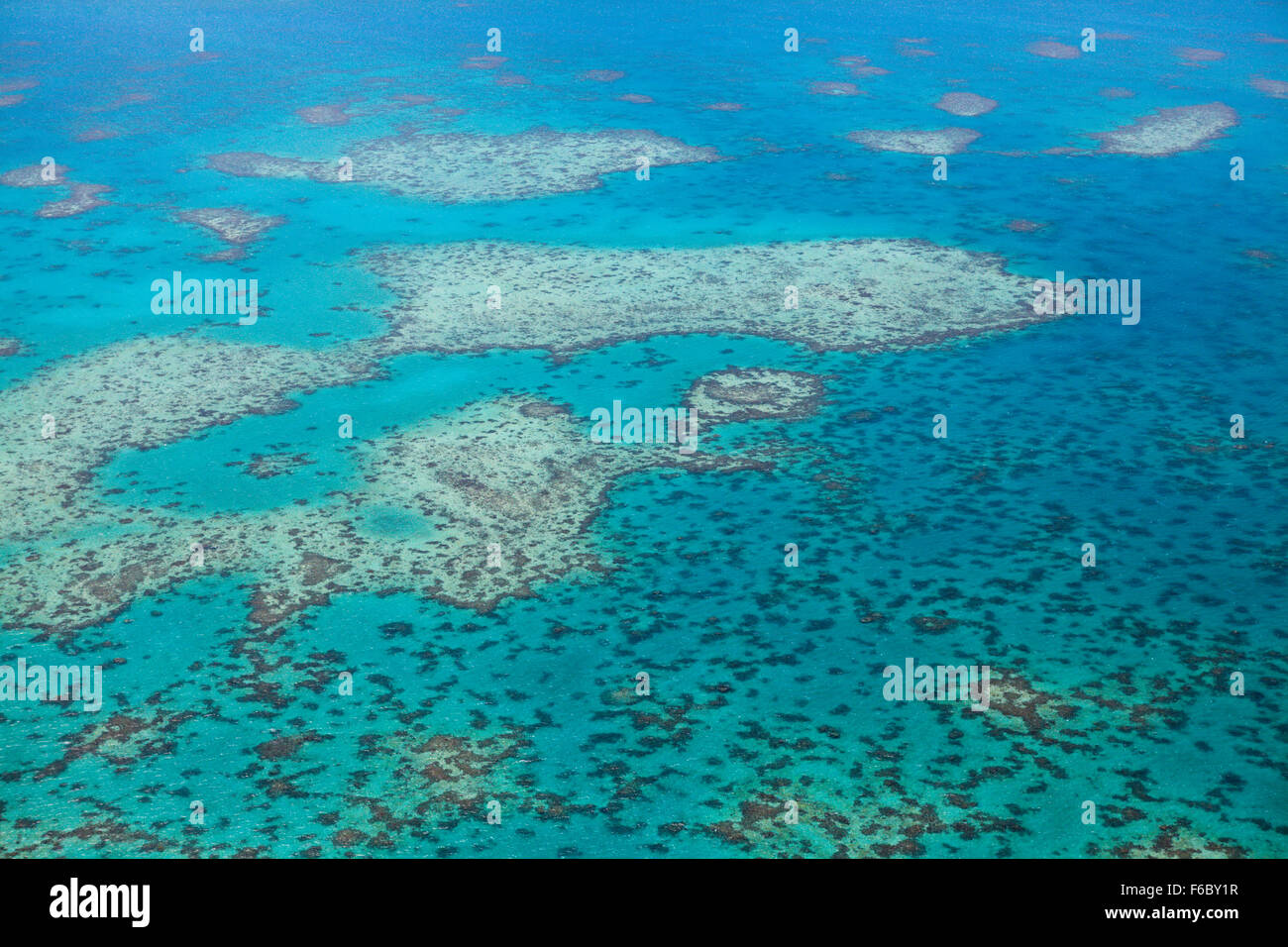 Aerial View of Great Barrier Reef, Queensland, Australia Stock Photo ...
