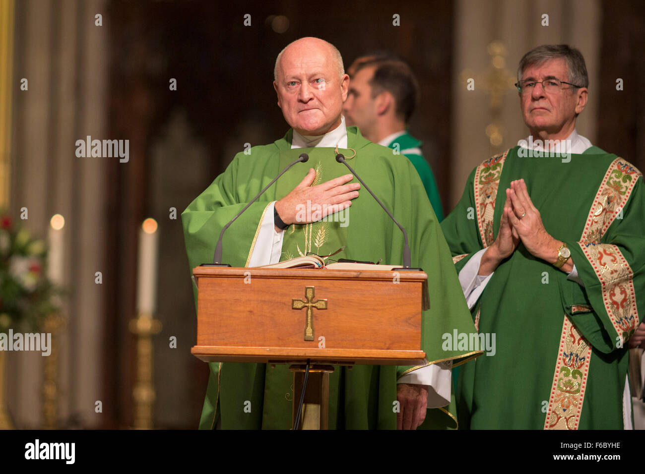 New York, New York, USA. 15th Nov, 2015. Rev. Robert T. Ritchie, left ...