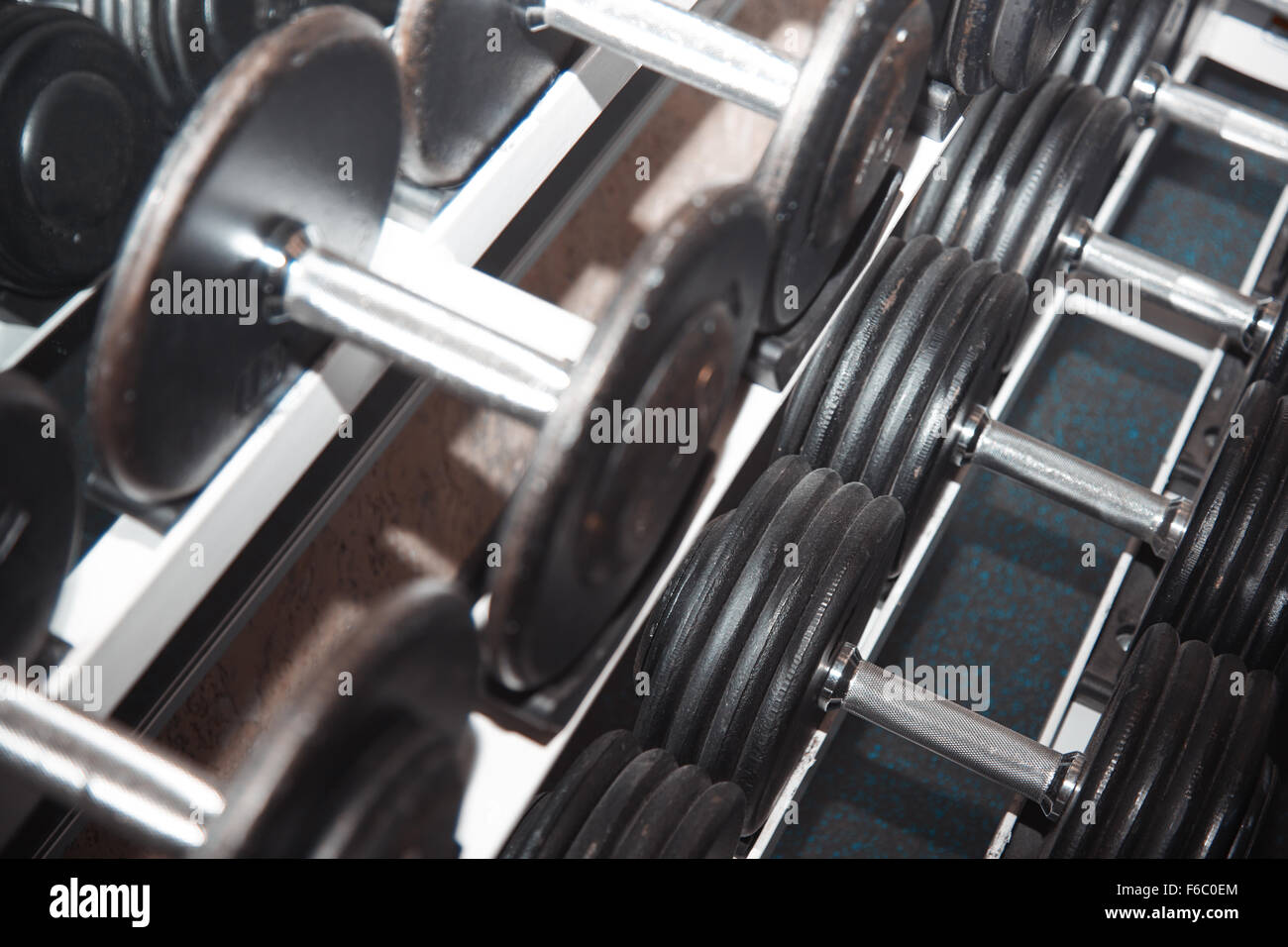 Row barbells in gym hi-res stock photography and images - Alamy