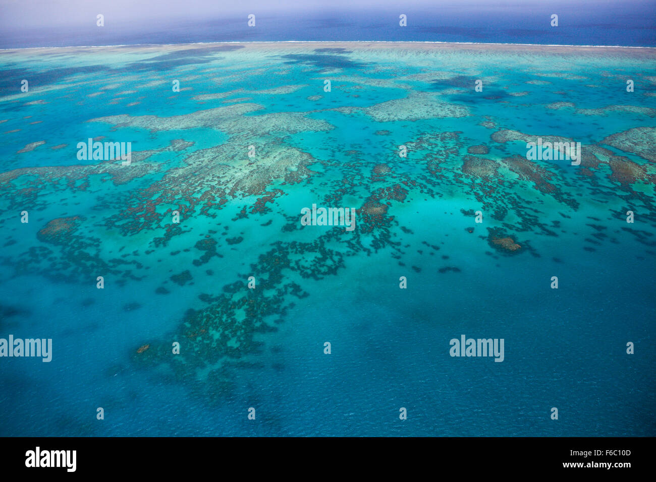 Aerial View of Great Barrier Reef, Queensland, Australia Stock Photo ...