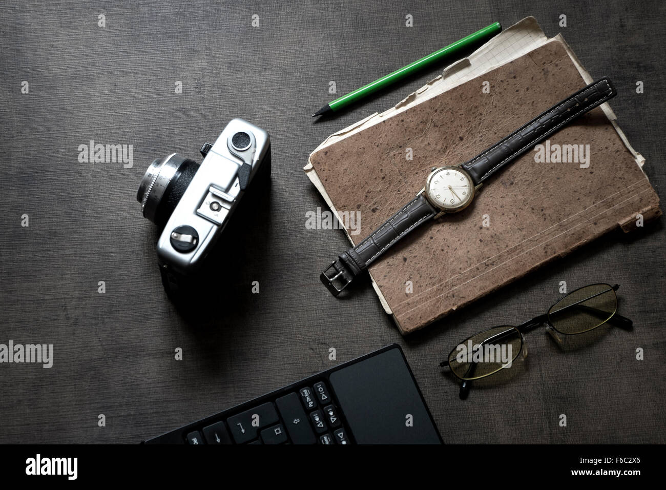photographer's creative workspace, from above Stock Photo - Alamy