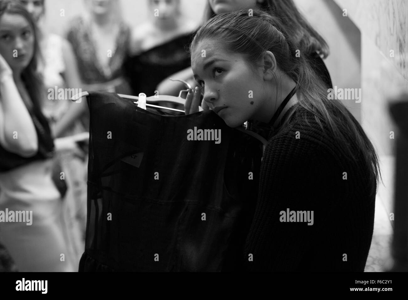 Models backstage at Paris Collections Stock Photo - Alamy