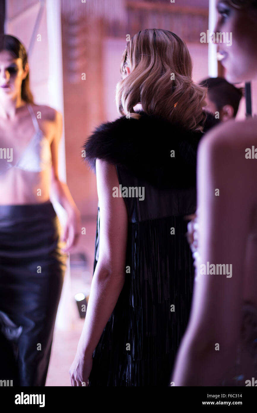 Models backstage at Paris Collections Stock Photo - Alamy