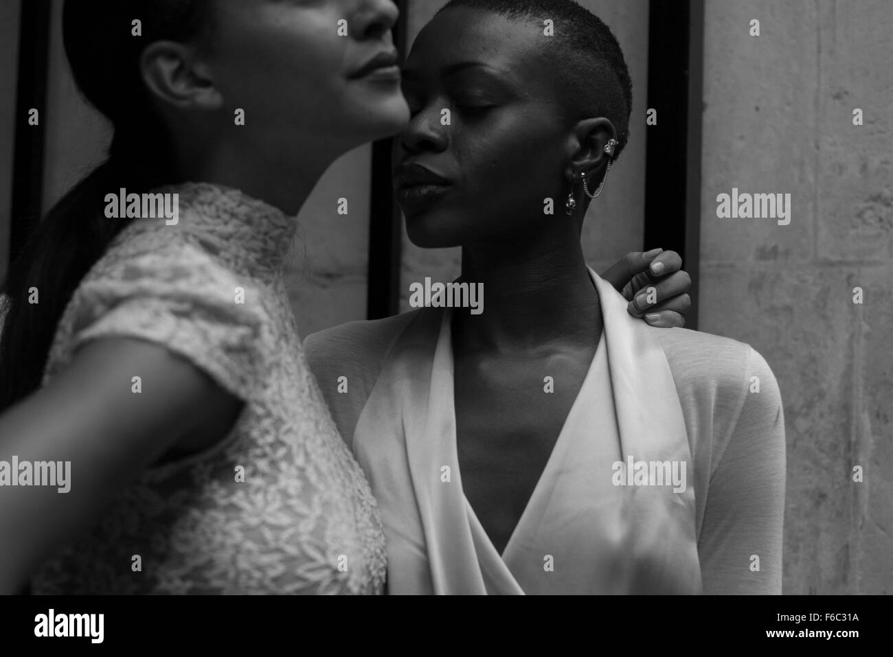 Models backstage at London Collections Stock Photo - Alamy