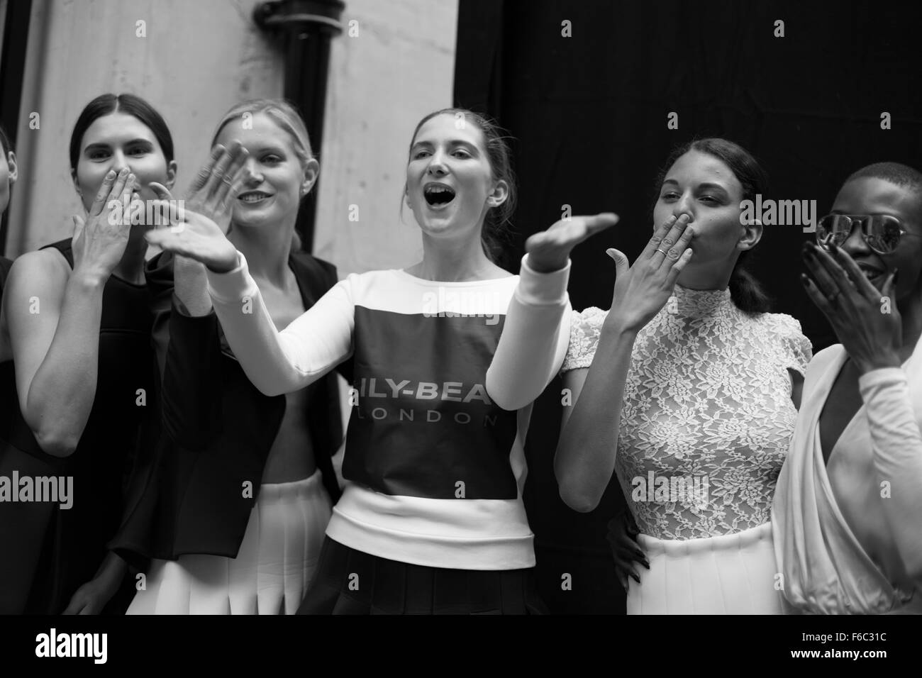 Models backstage at London Collections Stock Photo - Alamy