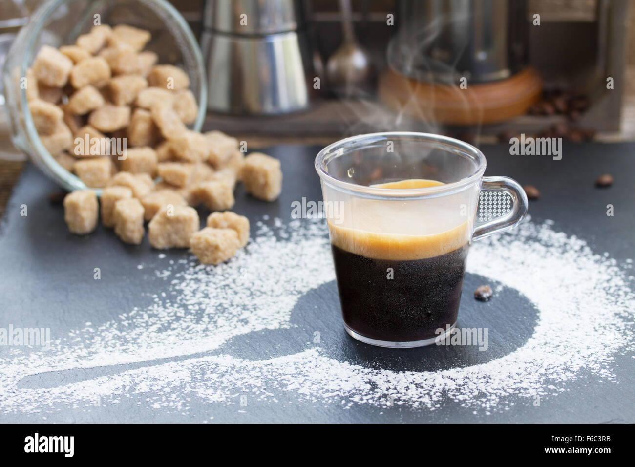 fresh coffee set Stock Photo - Alamy