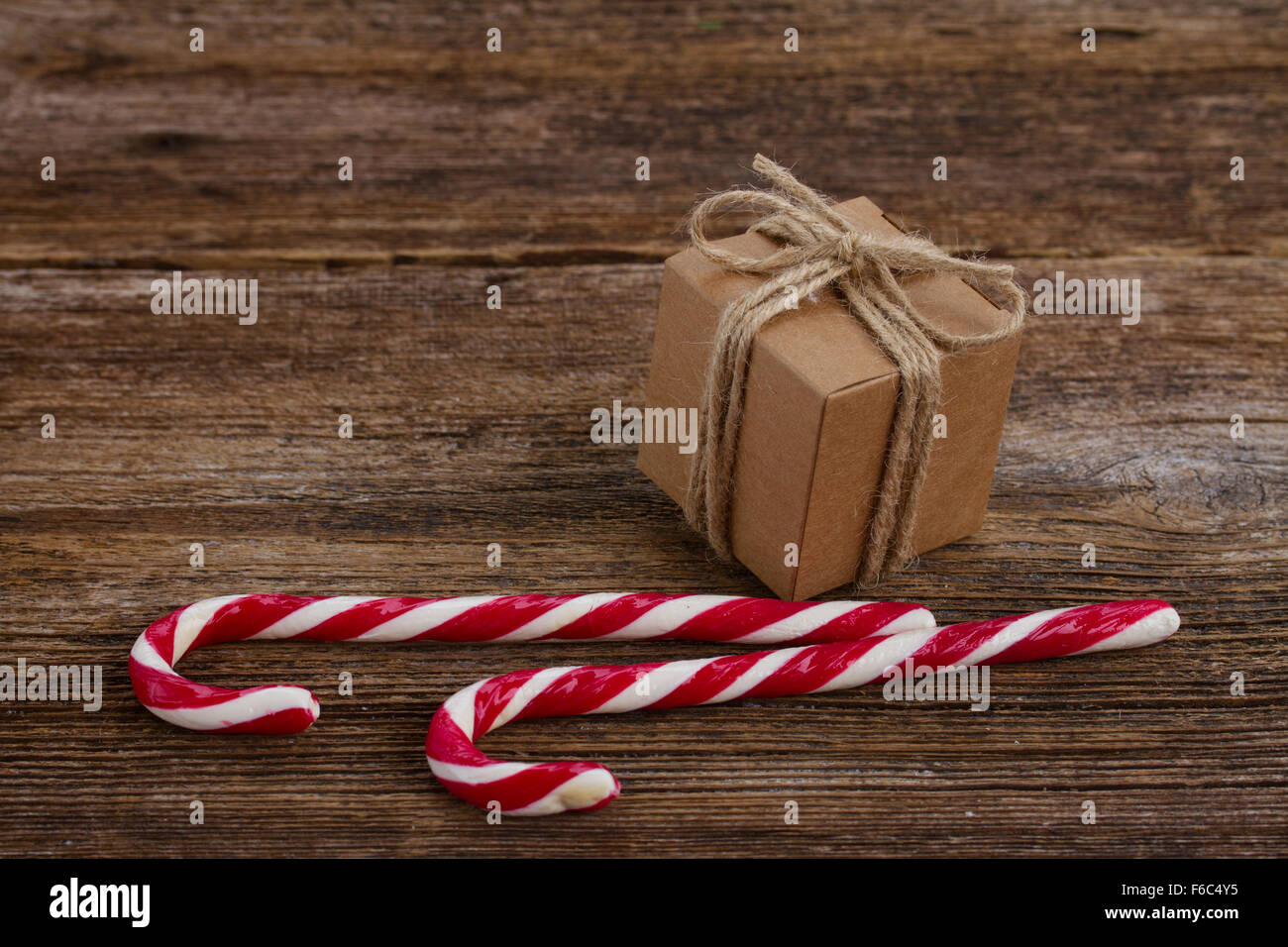 gift box with candy sticks Stock Photo - Alamy
