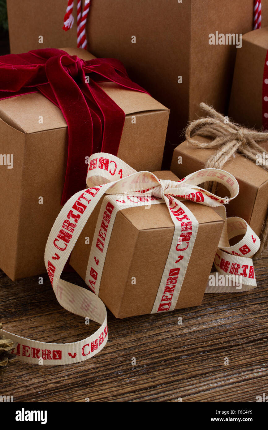 Handmade gift boxes Stock Photo - Alamy