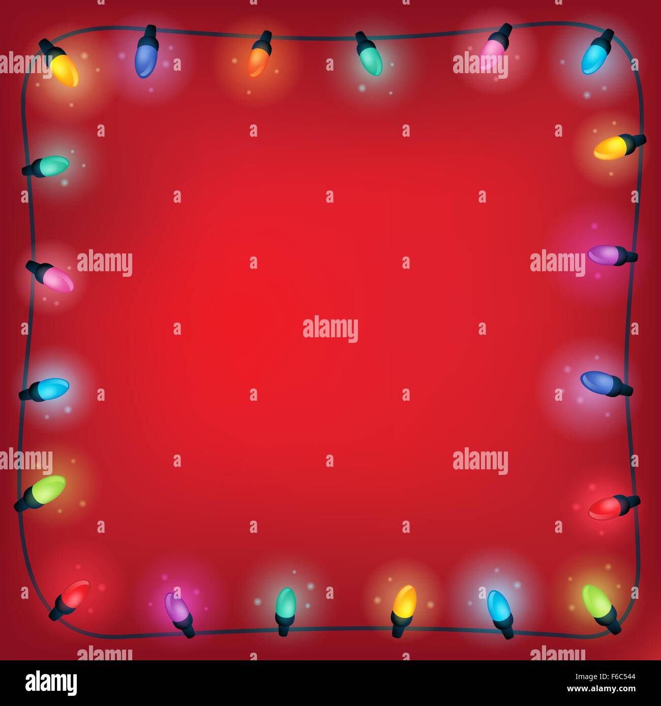 Christmas lights theme frame 1 - picture illustration Stock Photo - Alamy