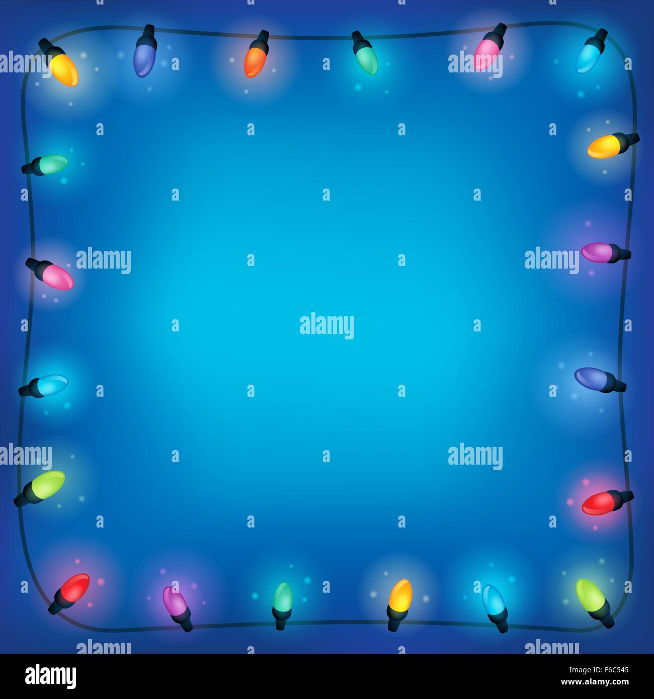 Christmas lights theme frame 2 - picture illustration Stock Photo - Alamy