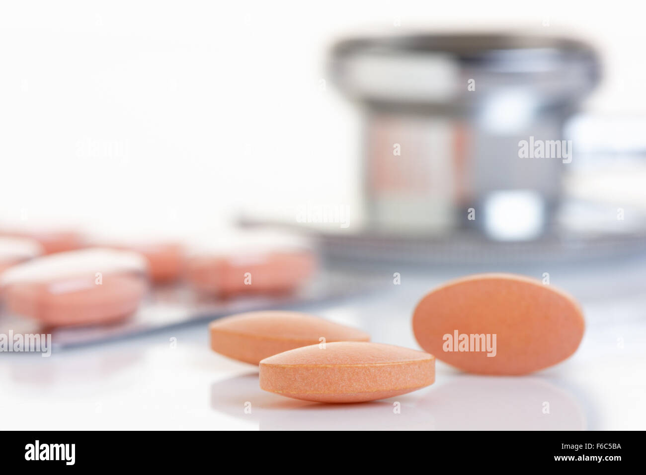 Close up of a Statin tablet - the controversial cholesterol lowering ...