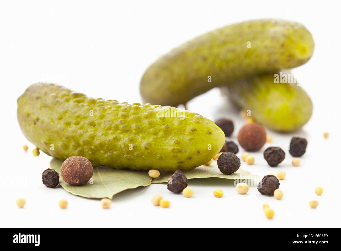Cornichons with spices Stock Photo - Alamy