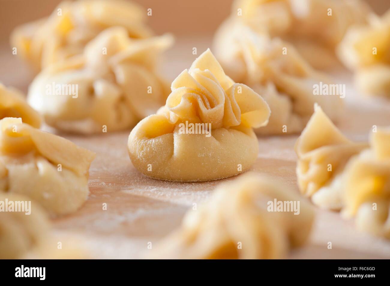 Fiocchi with Gorgonzola and pear filling (uncooked Stock Photo - Alamy