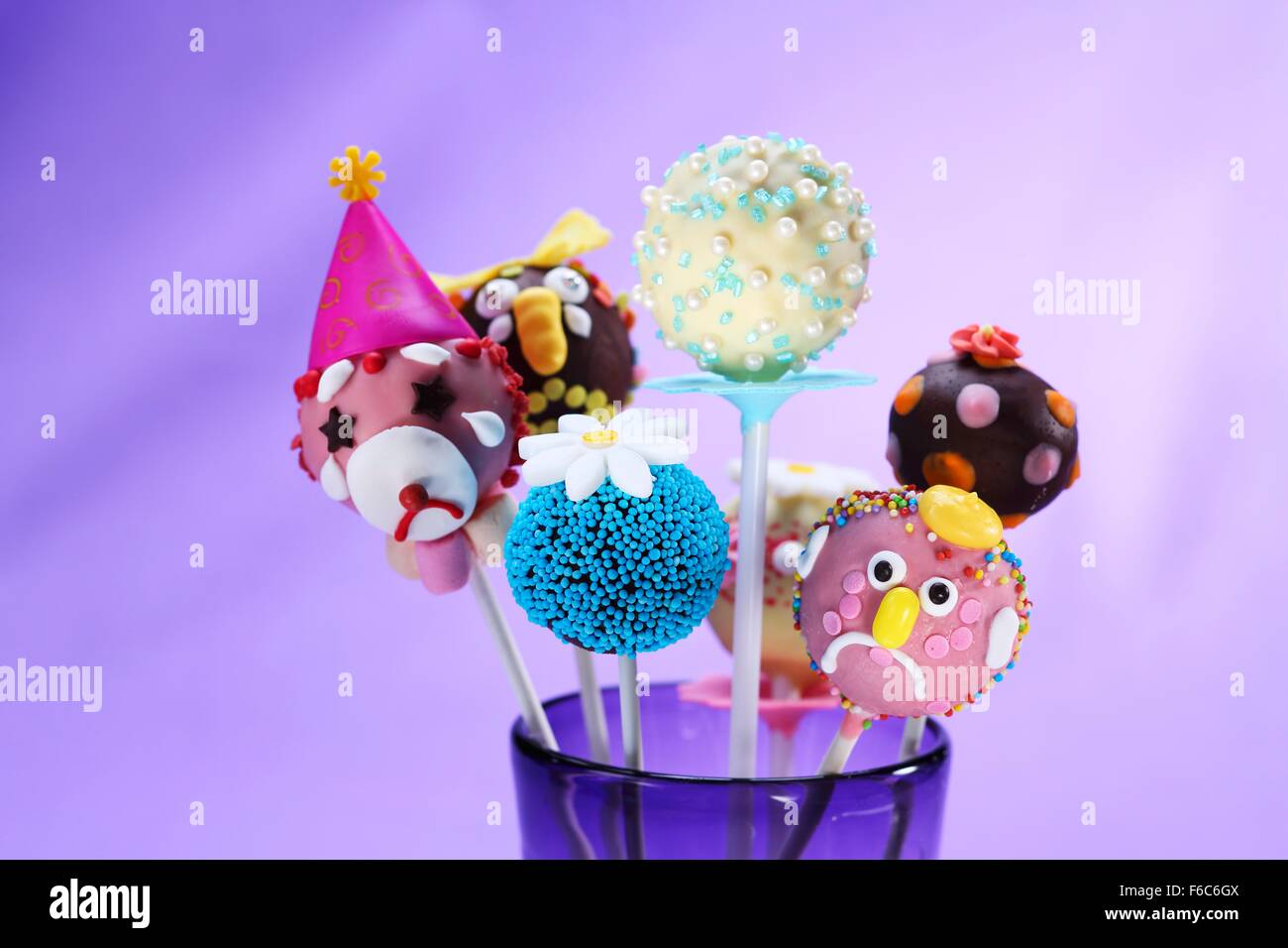 Assorted cake pops for a child's party Stock Photo - Alamy
