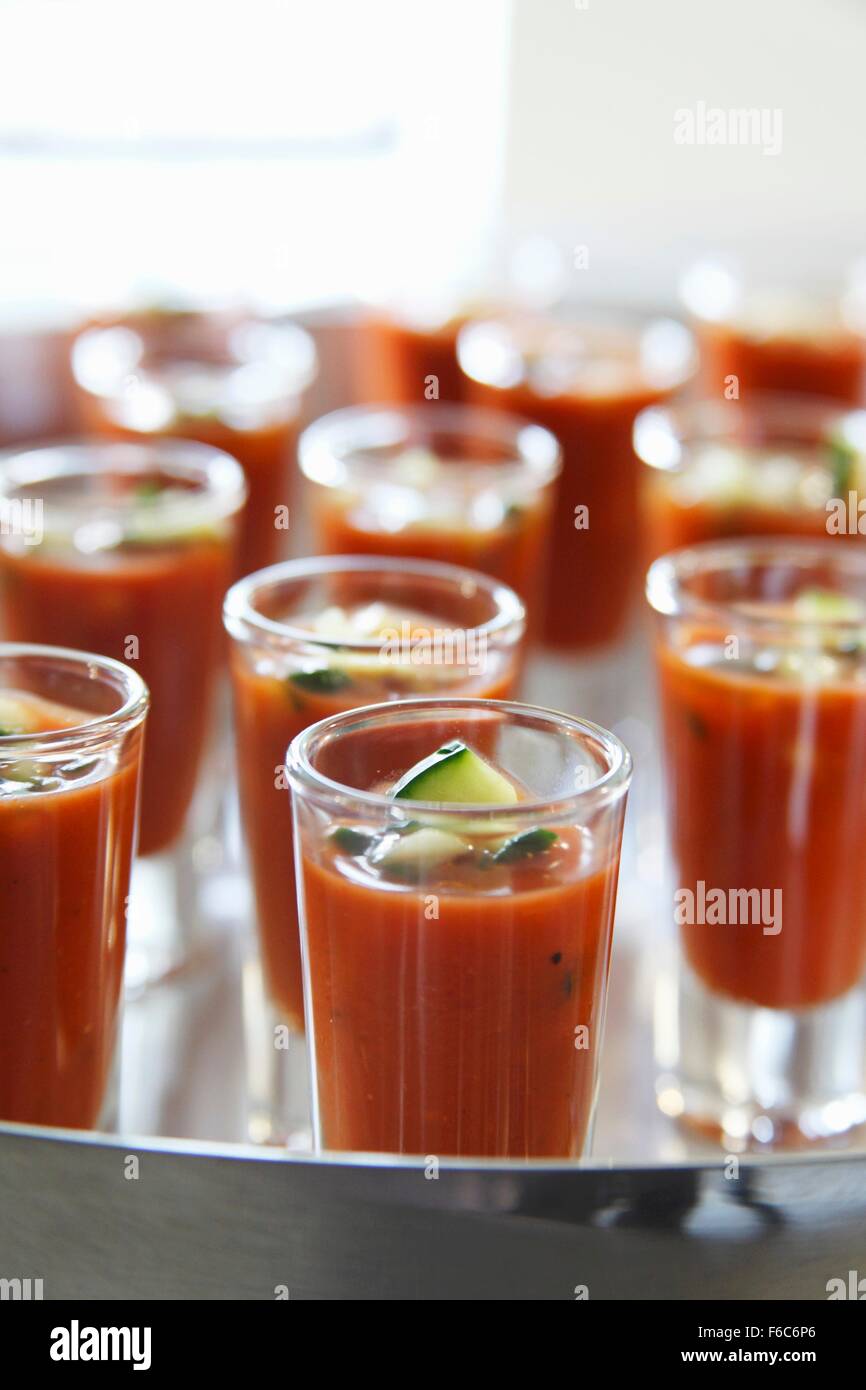 Shots De Soupe Gaspacho