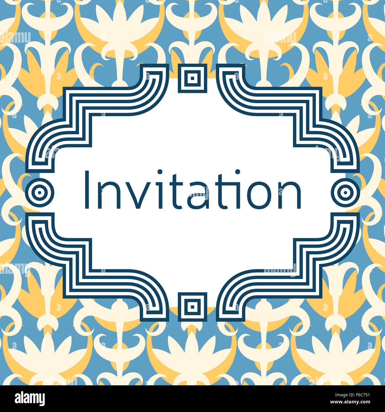 Invitation, wedding or greeting card template. Elegant frame over ...