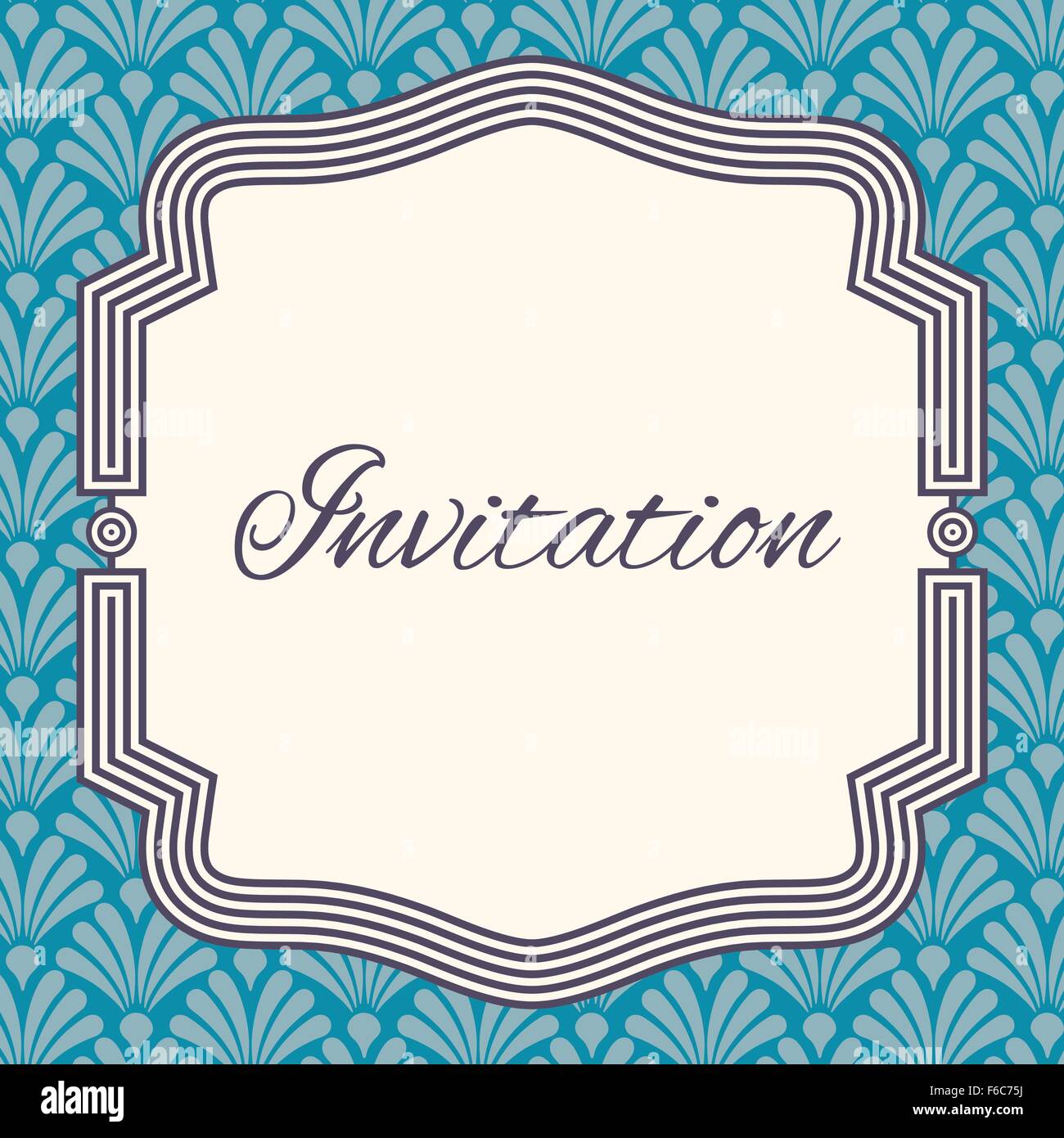 Invitation, wedding or greeting card template. Elegant frame over ...