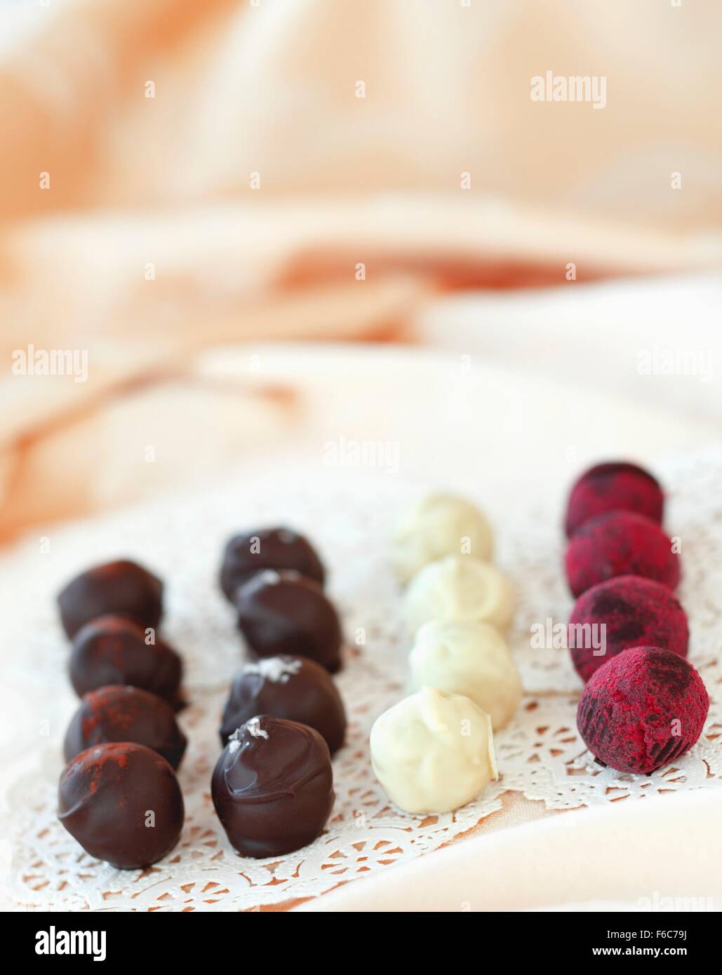 Assorted chocolate truffles Stock Photo - Alamy