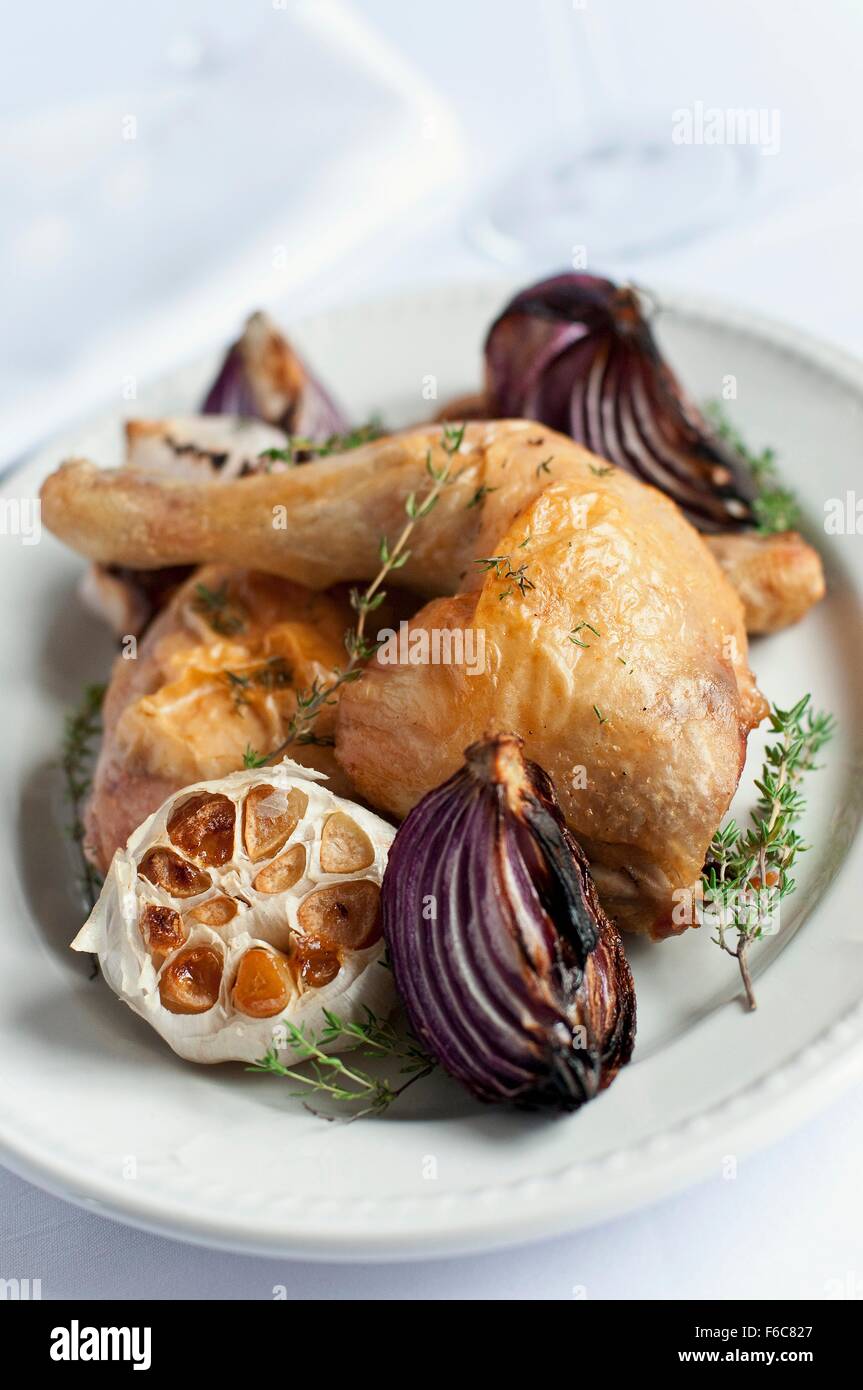 Chicken legs with thyme hi-res stock photography and images - Alamy