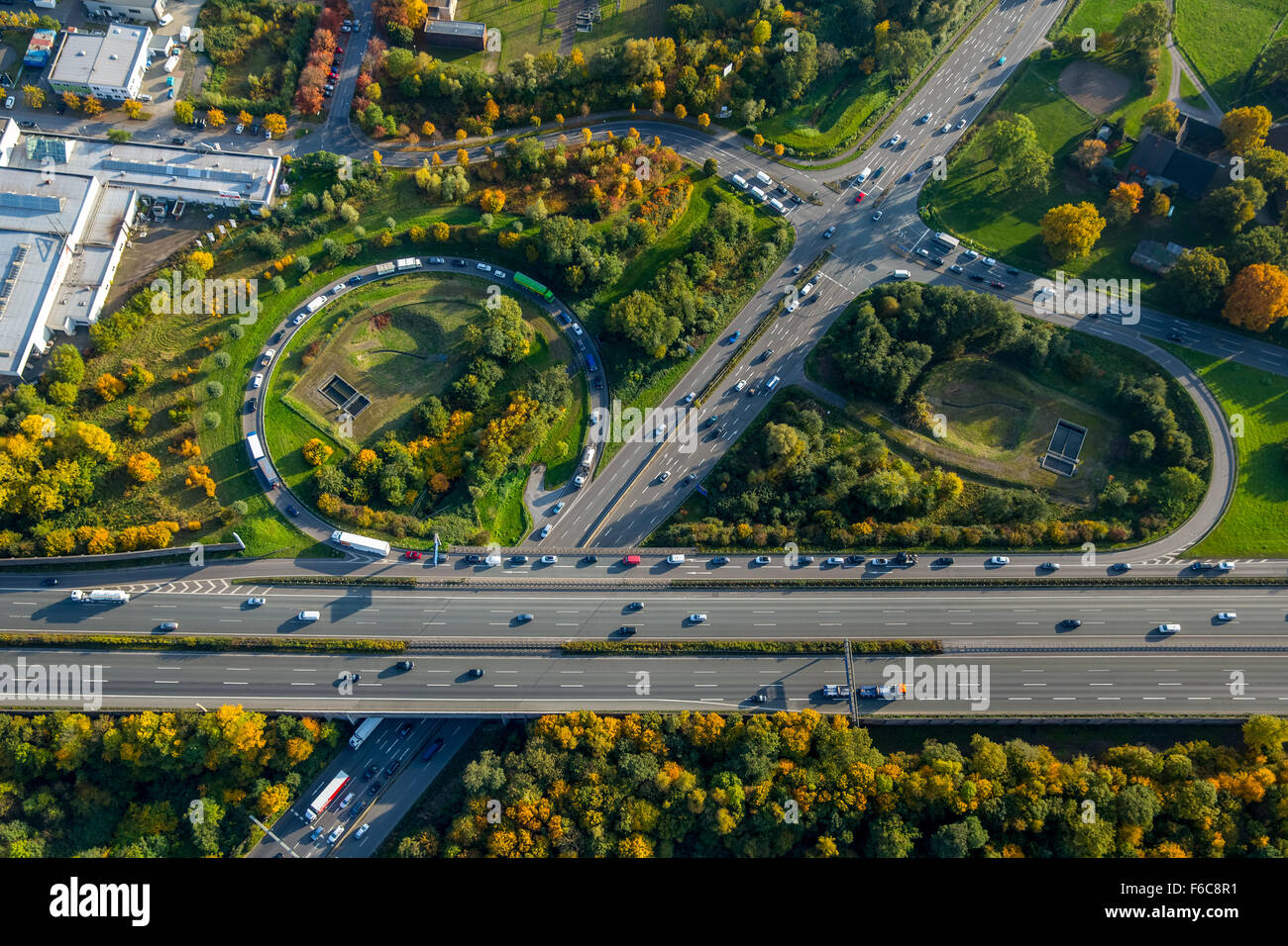 Motorway A2 B 224, Motorway A2, exit, Gladbeck, Ruhrgebiet, North Rhine ...