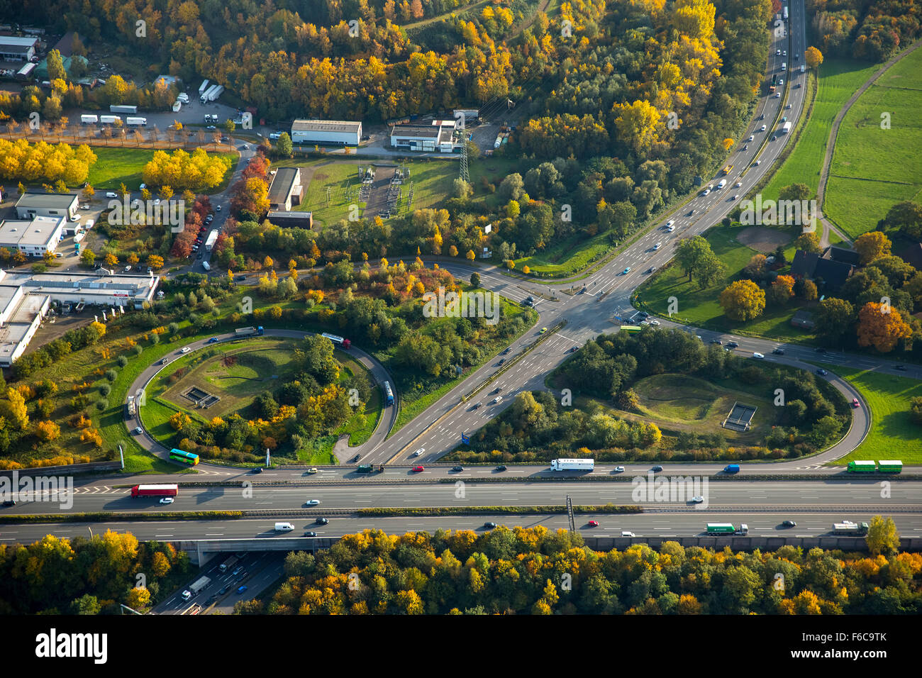 Motorway A2 B 224, Motorway A2, exit, Gladbeck, Ruhrgebiet, North Rhine ...