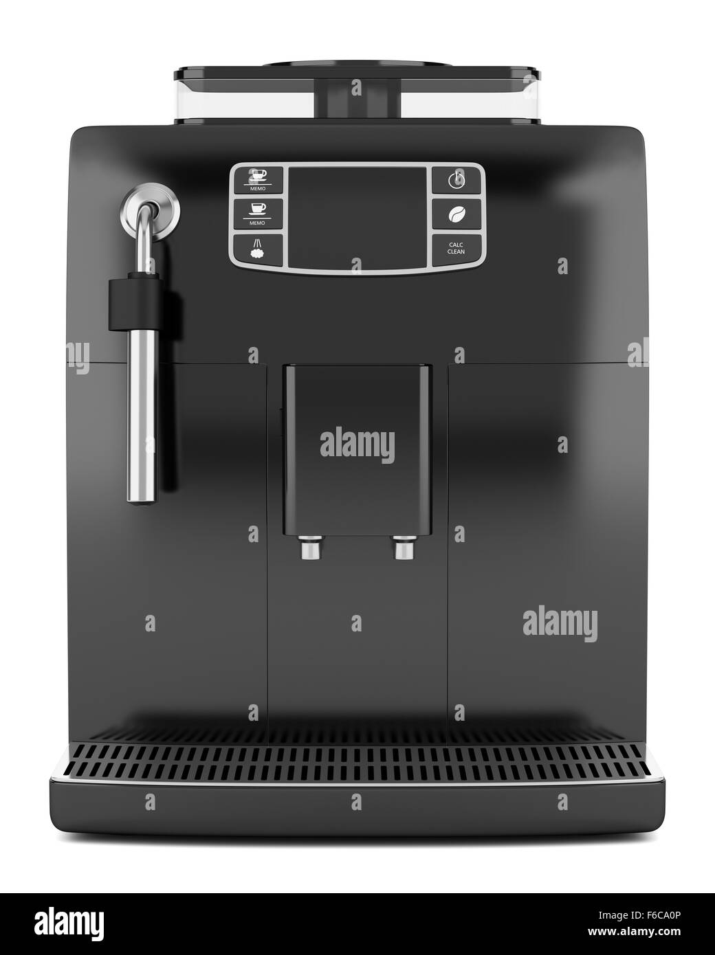 black coffee machine isolated on white background Stock Photo - Alamy