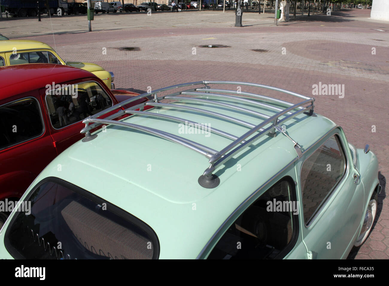 Classical Seat 600 car meeting in Albacete, Spain. Roof rack Stock ...