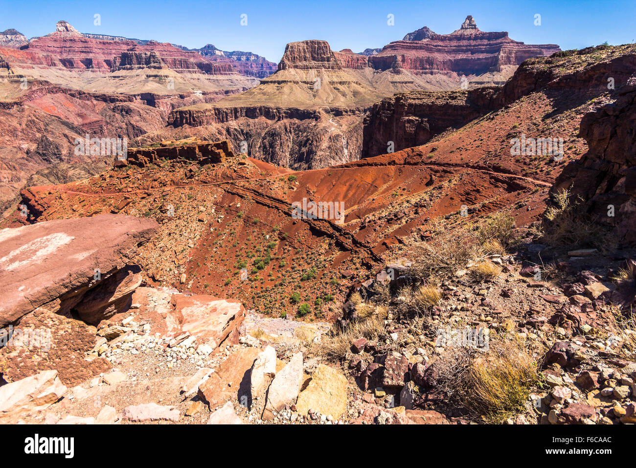 Grand Canyon Landscape Overview on Trail Stock Photo - Alamy
