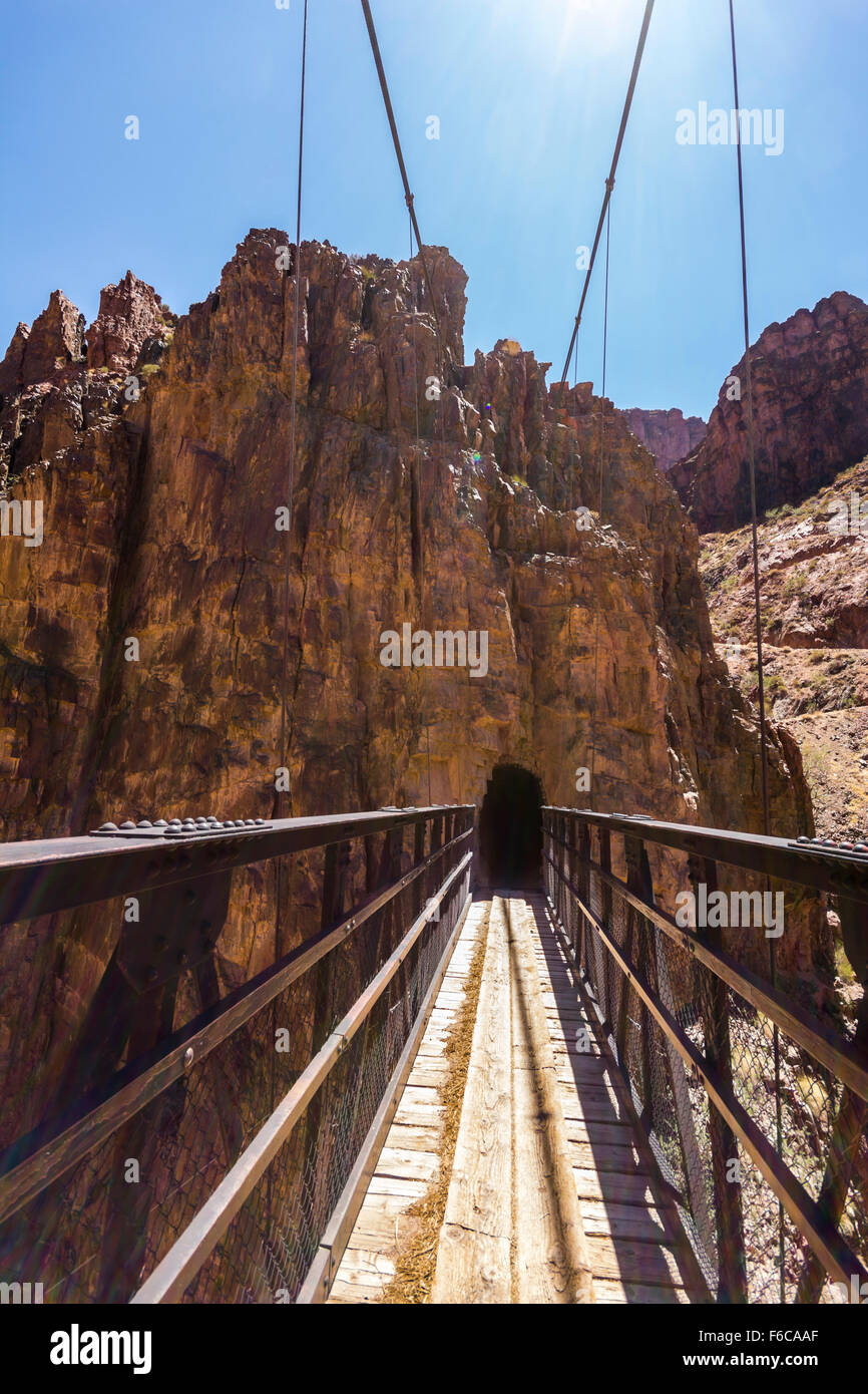 Bridge over Colorado River inside Grand Canyon Stock Photo - Alamy