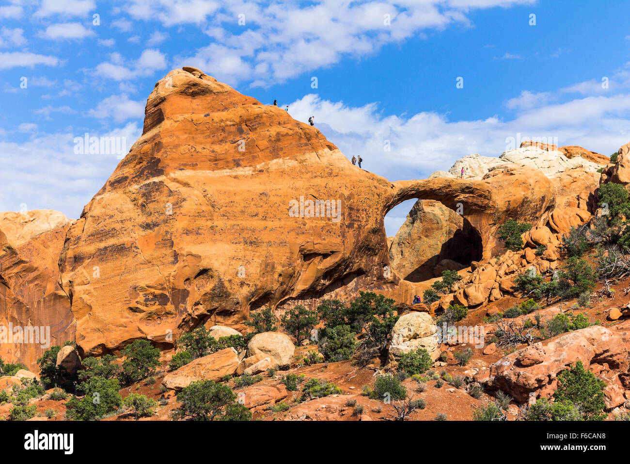 Red stone bridge and window in Canyonlands, Utah Stock Photo - Alamy